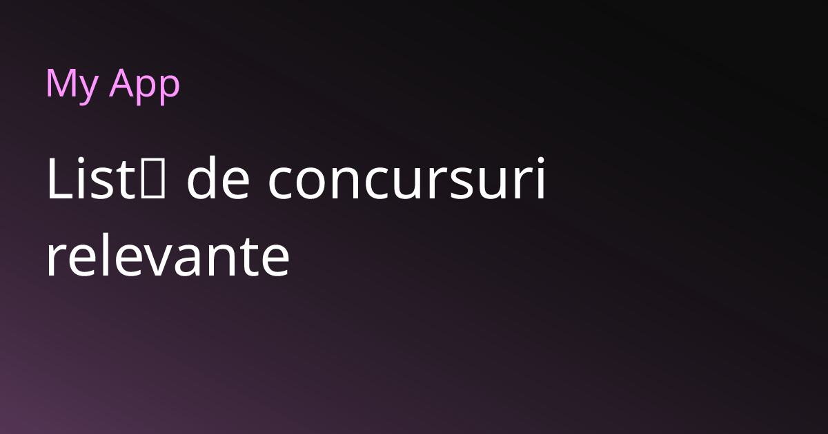 Listă de concursuri relevante | RoAlgo